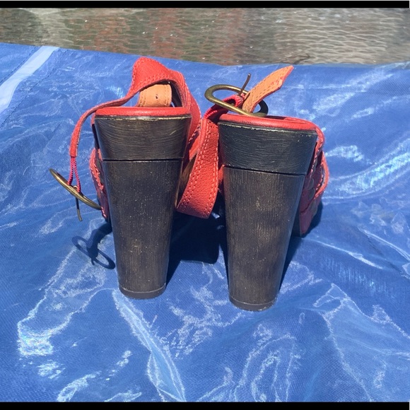 Lucky Brand | Shoes | Lucky Brand Block Heels Red | Poshmark